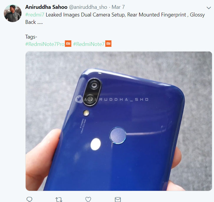 红米7全面曝光，或将于3月18日随Note7Pro发布